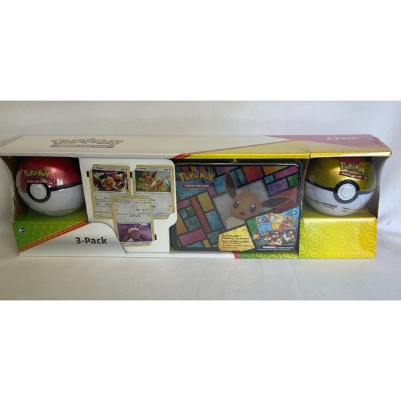 Pokemon | Toys | Pokemon Collector 3 Pack Treasure Chest Tin With 2 ...